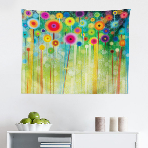 East Urban Home Wandteppich, Abstrakte Kunst Löwenzahn, Blumen, Mehrfarbig | Wayfair.de